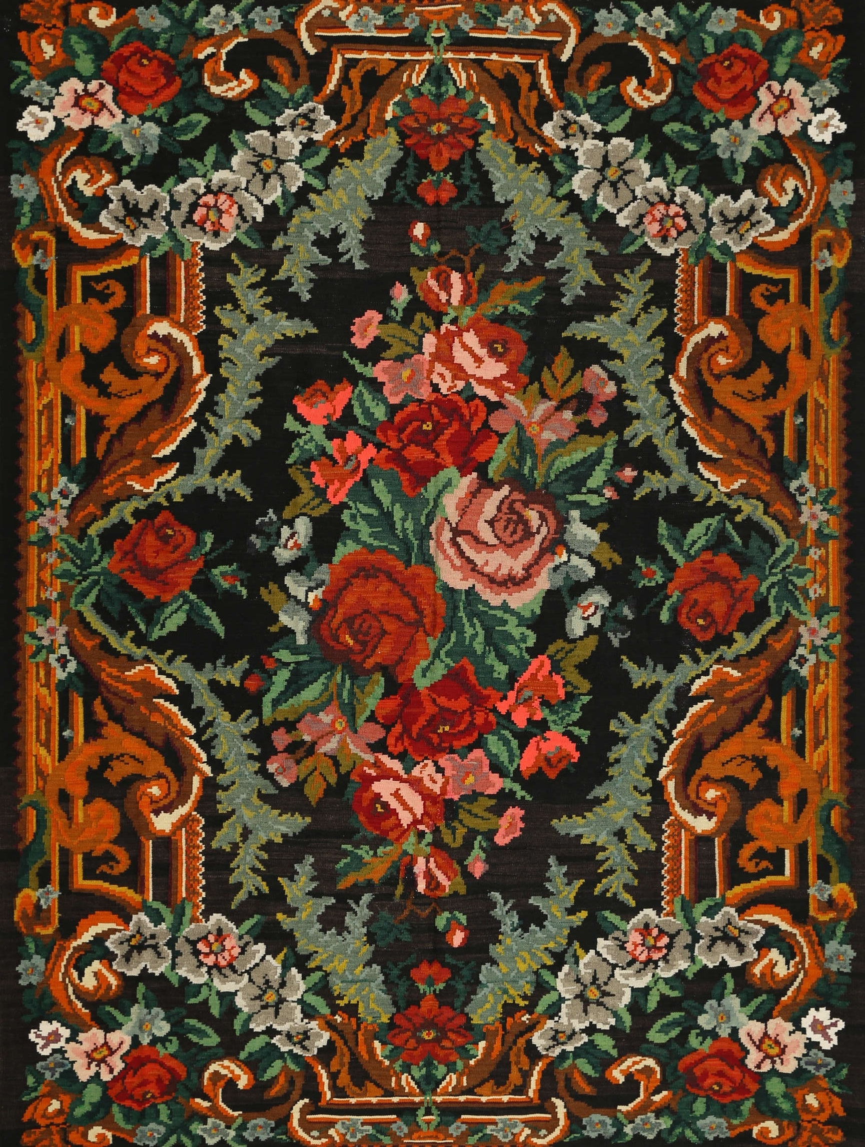 Bloomsbury Market Vax Traditional Black/Green/Red Area Rug | Wayfair