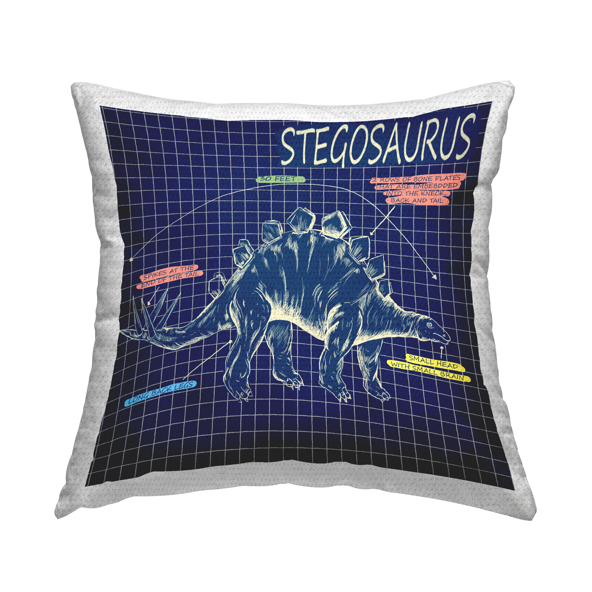 Stupell Industries Stegosaurus Educational Blueprint Outdoor Printed ...