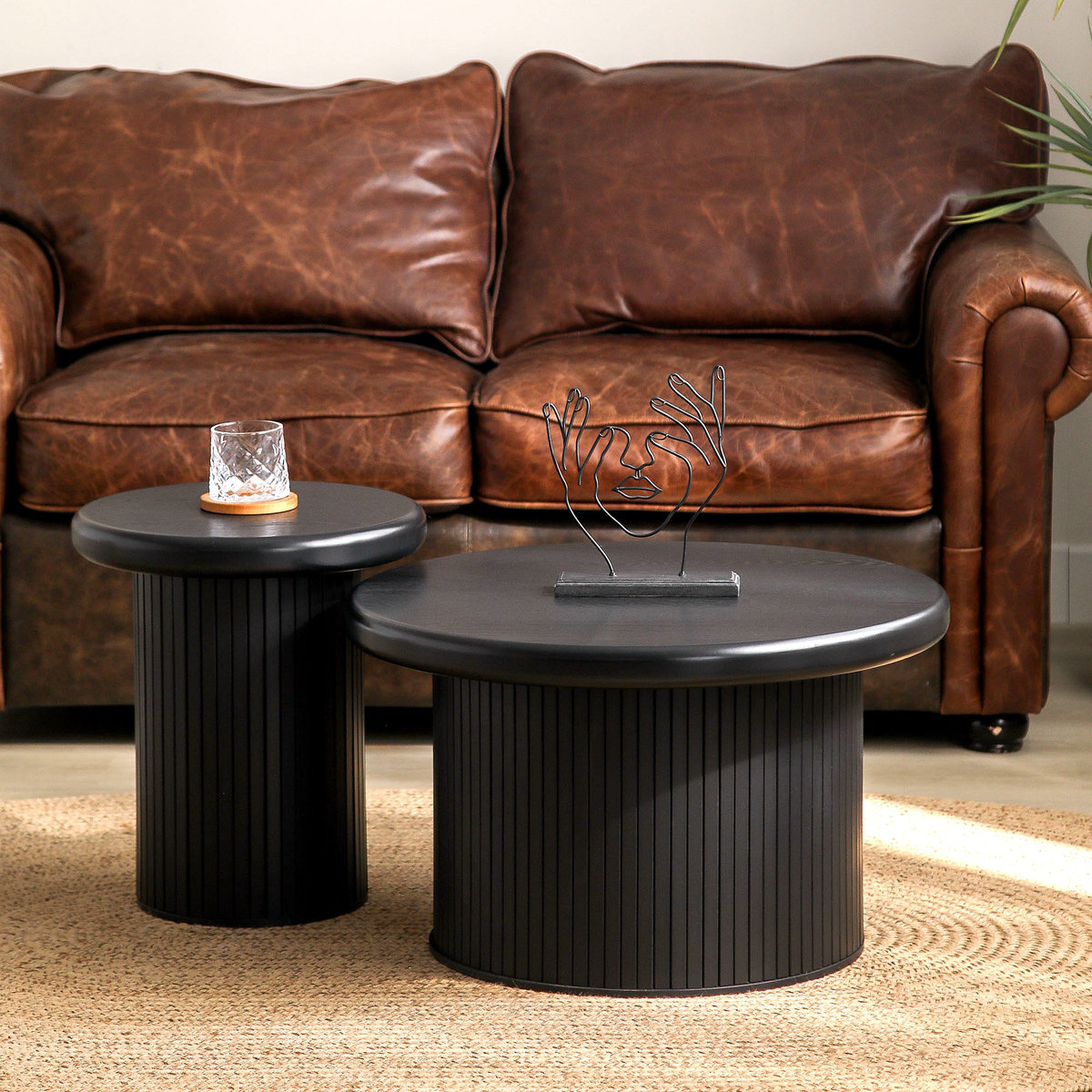 George Oliver Modern Round Coffee Table Set–Dual Table Combination With ...