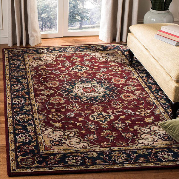 Canora Grey Keyanah Handmade Hand Tufted Wool Red Indoor/Outdoor Rug ...