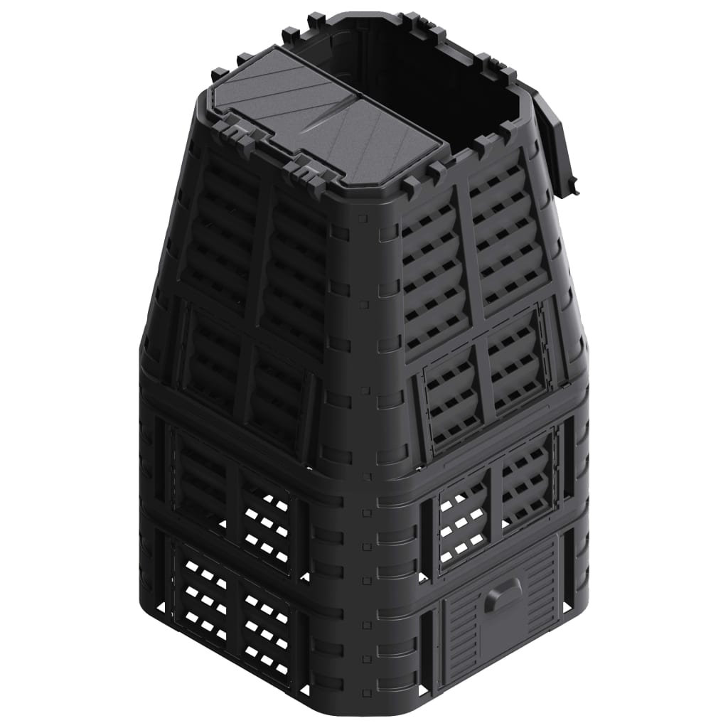 vidaXL Compost Bin Black Plastic Large Sliding Parts Compost Bin | Wayfair