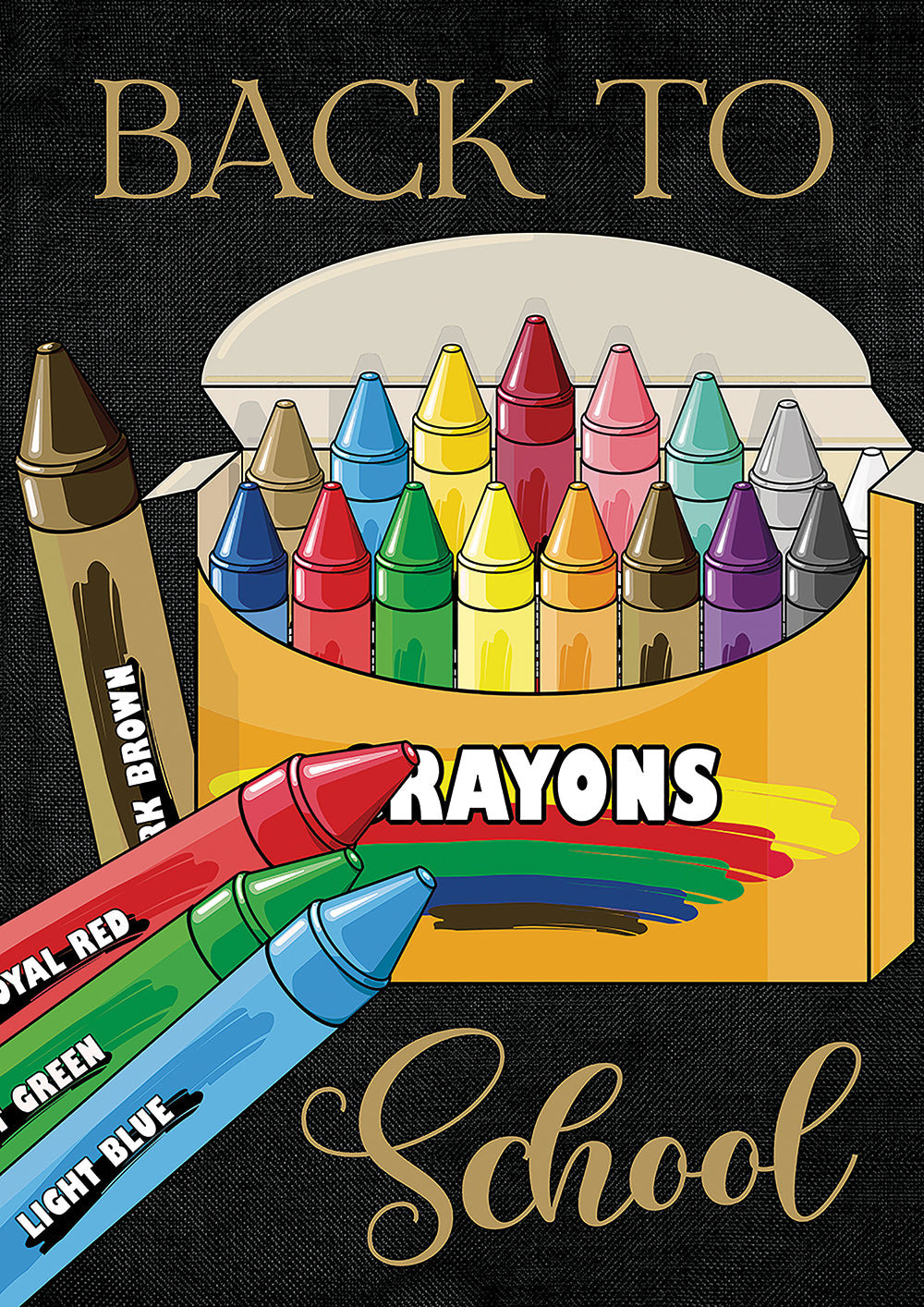 Toland Home Garden Toland School Crayons Inch School Flag Fall Double ...