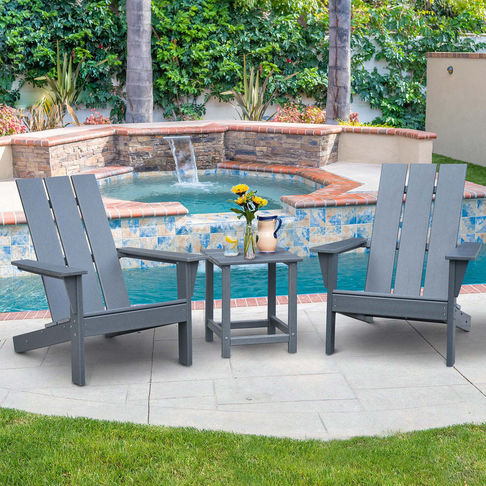 Rosecliff Heights Caicos Adirondack Chair with Table | Wayfair
