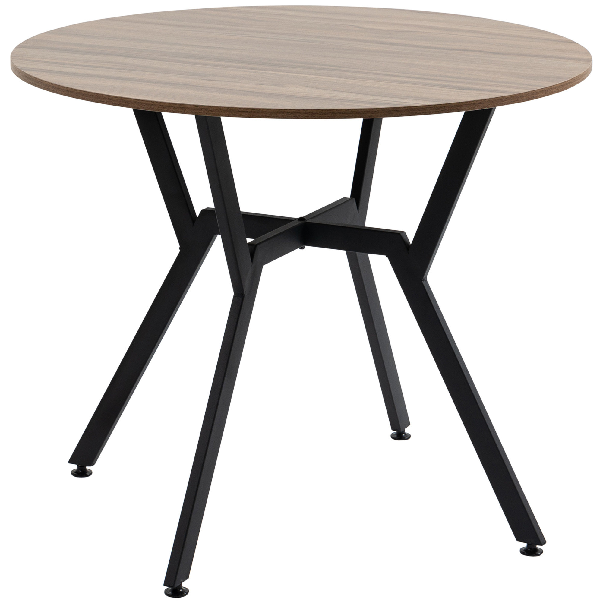 17 Stories Dining Table Round Kitchen Table w/ Steel Frame for Dining ...