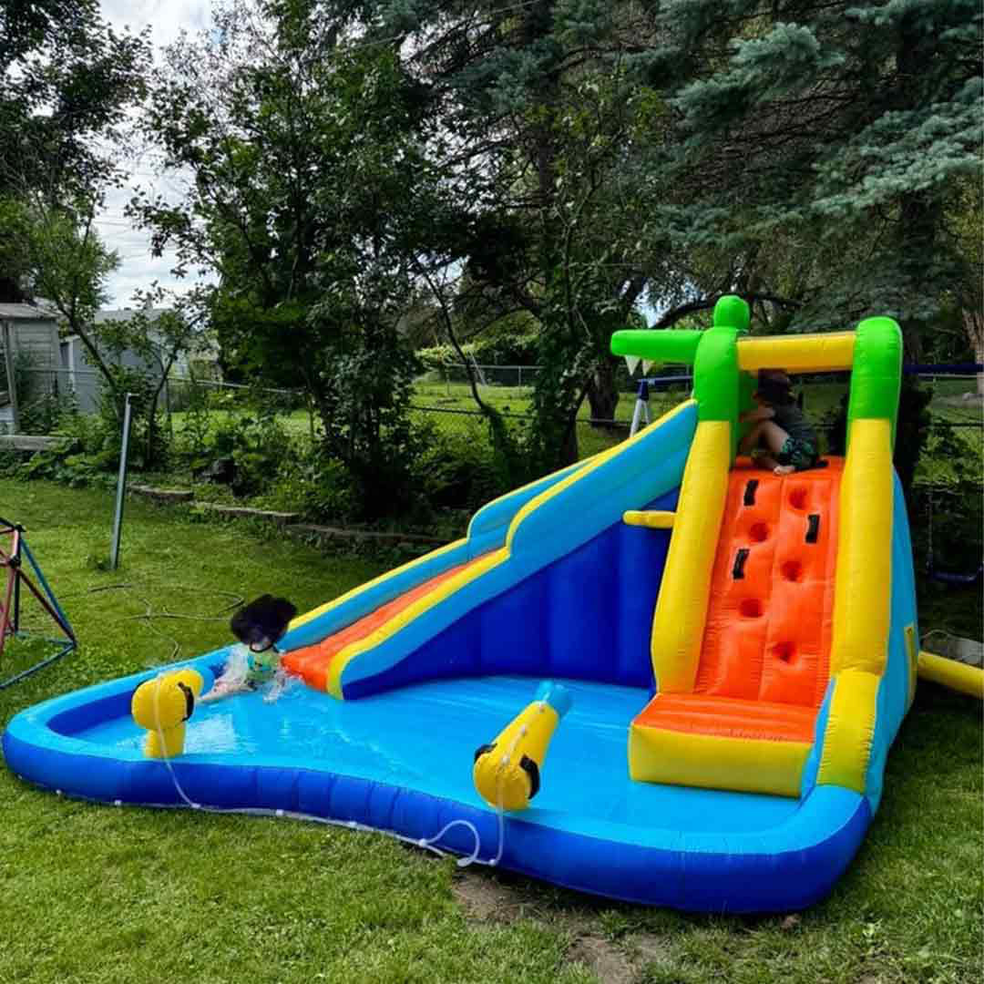 Stunver Inflatable Water Slide, 6 In 1 Outdoor Inflatable Water Park ...