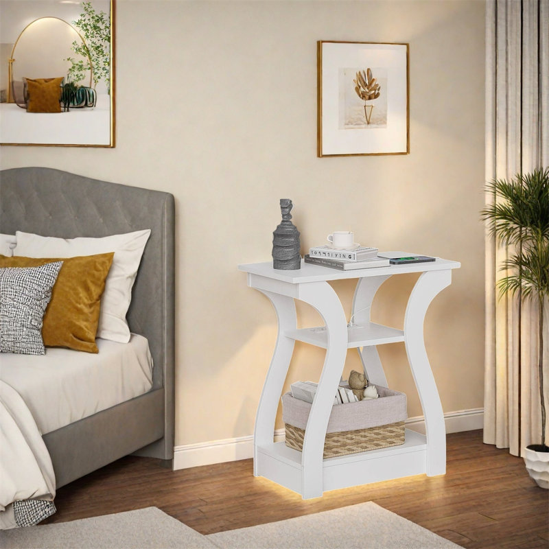Lark Manor Multifunctional Side Table With Charging Station – USB Ports ...