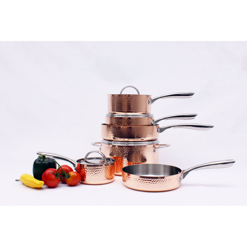 BergHOFF Vintage 10 Piece Hammered Copper Cookware Set & Reviews | Wayfair