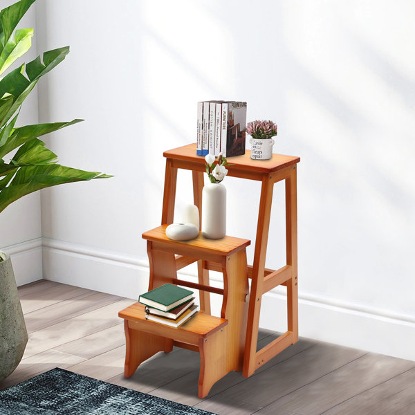 WFX Utility™ 3 - Step Wood Folding Step Stool | Wayfair