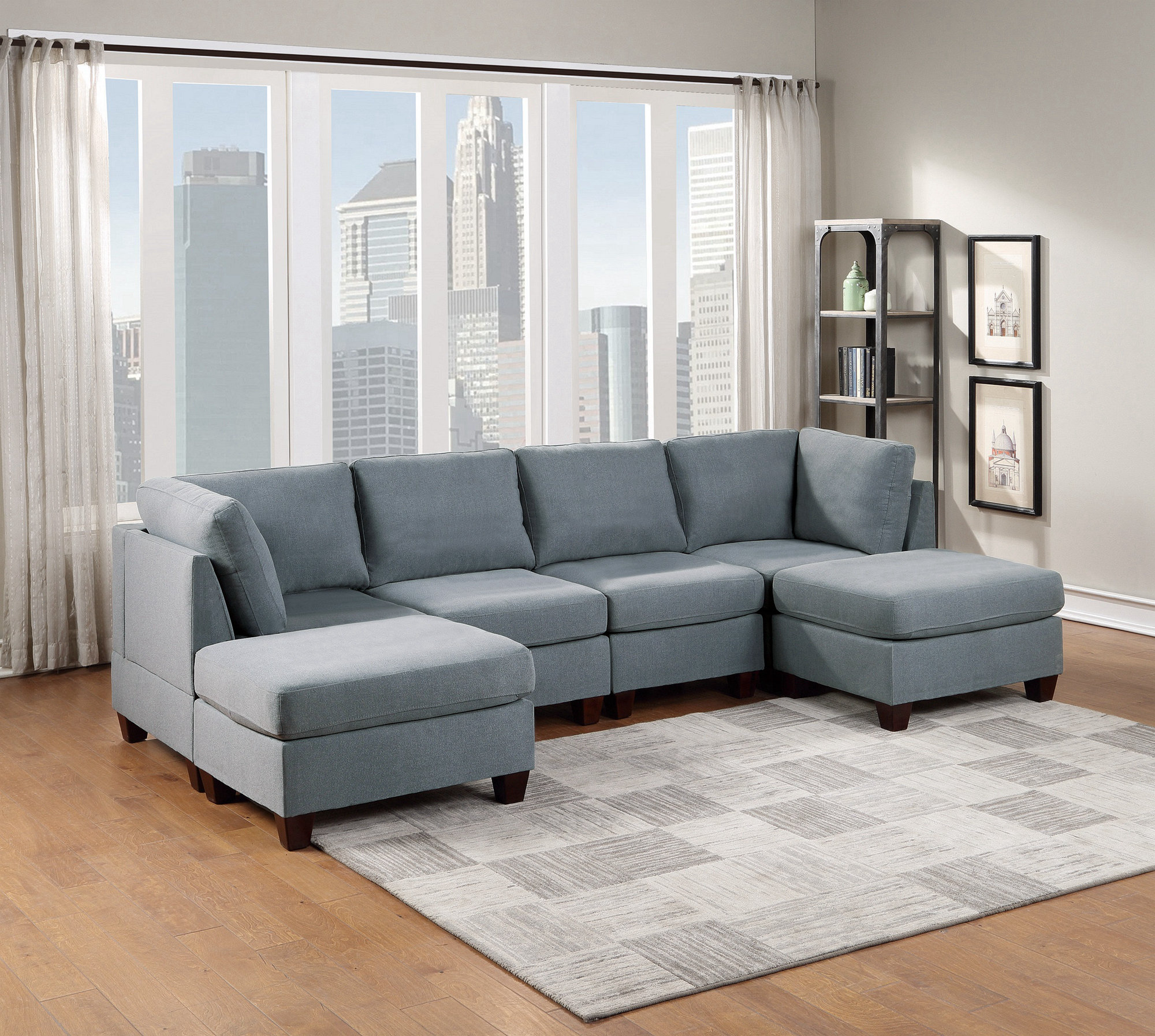 Latitude Run® Modular Sectional 6Pc Set Living Room Furniture U ...