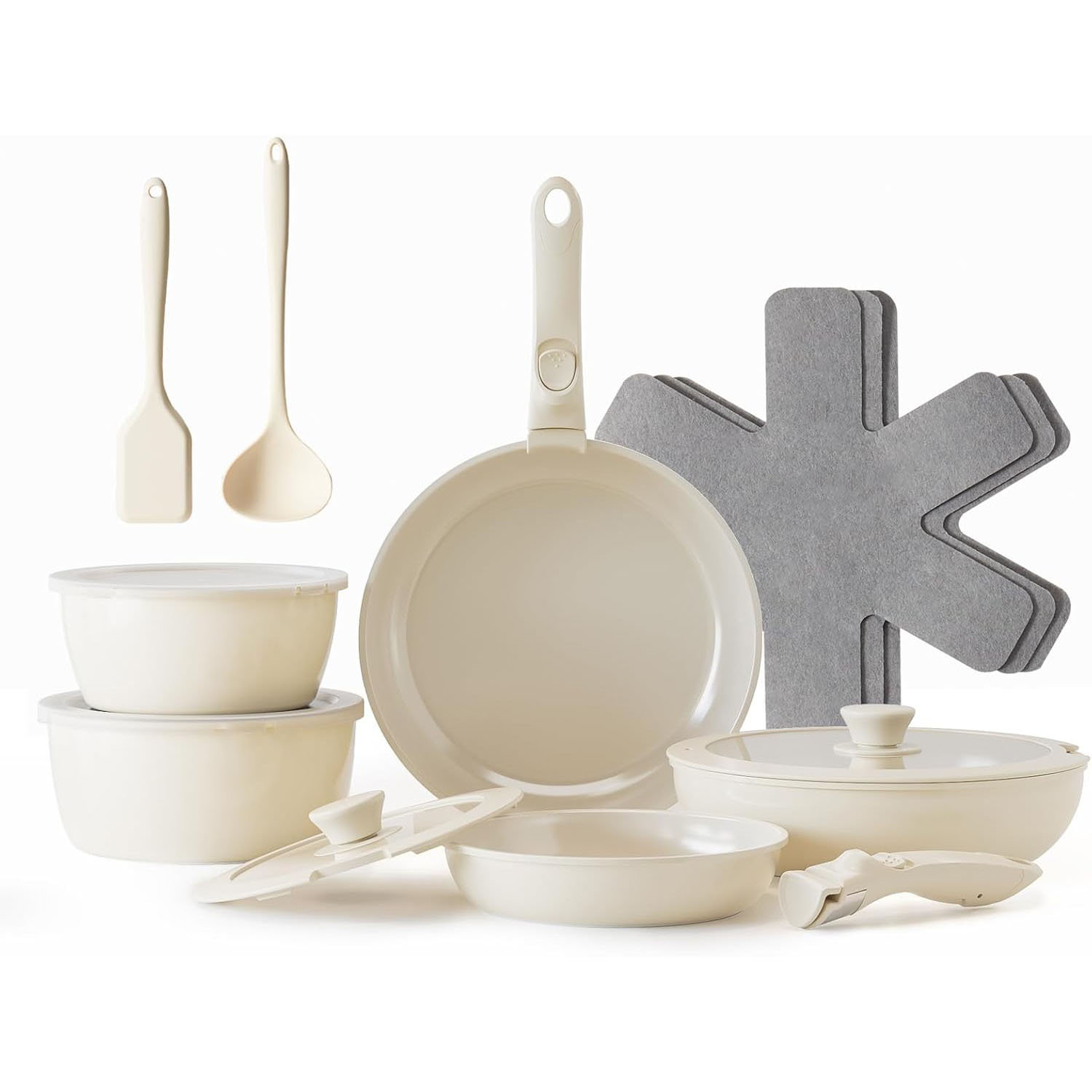 BN-LINKKL Ceramic Pots And Pans Set, Nonstick Kitchen Cookware Set With ...