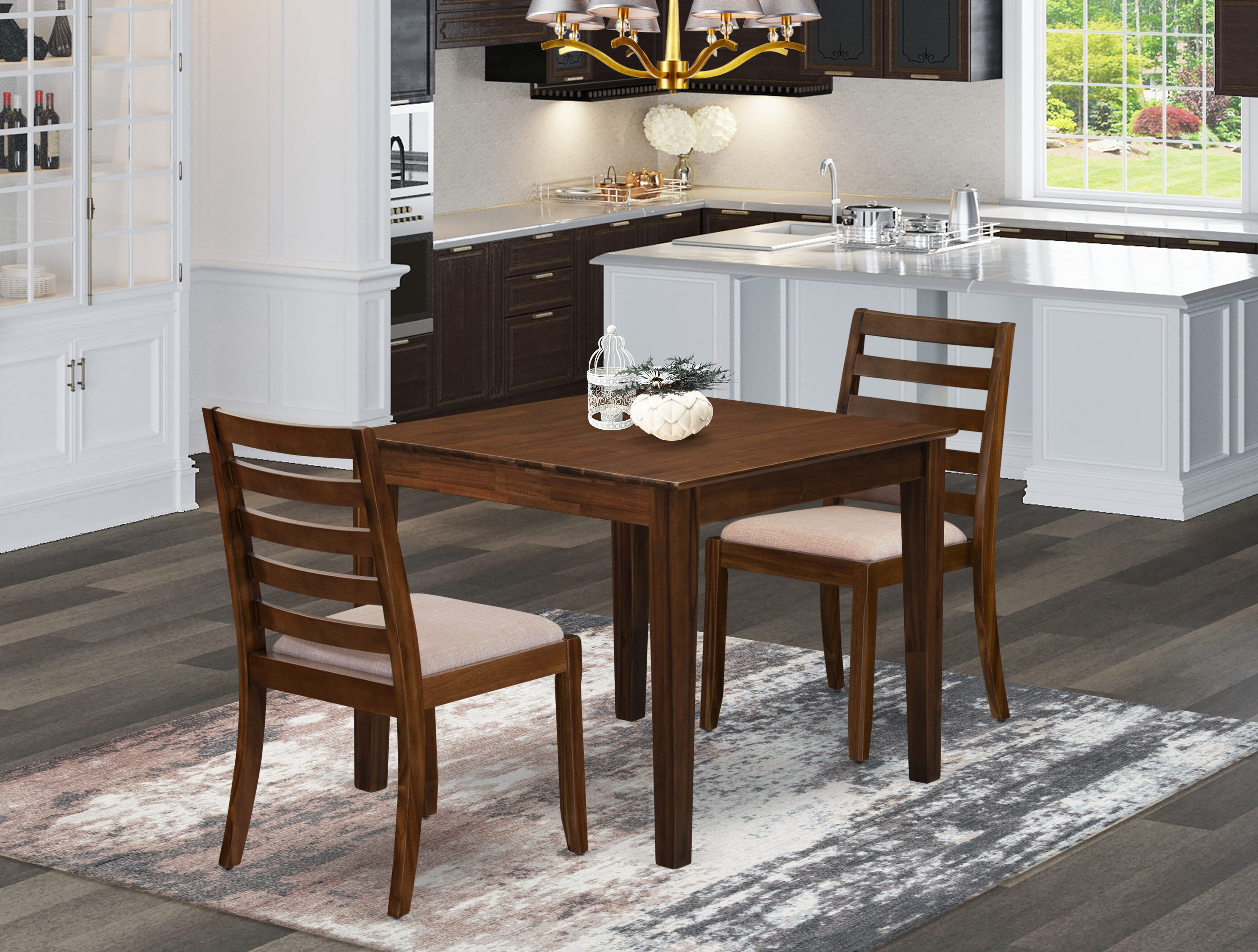 Winston Porter -piece Kitchen Table set included a square Table and Tan ...