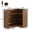 Union Rustic Lukeshia Home Bar Unit, L-Shaped Wood Bar Cabinet With ...