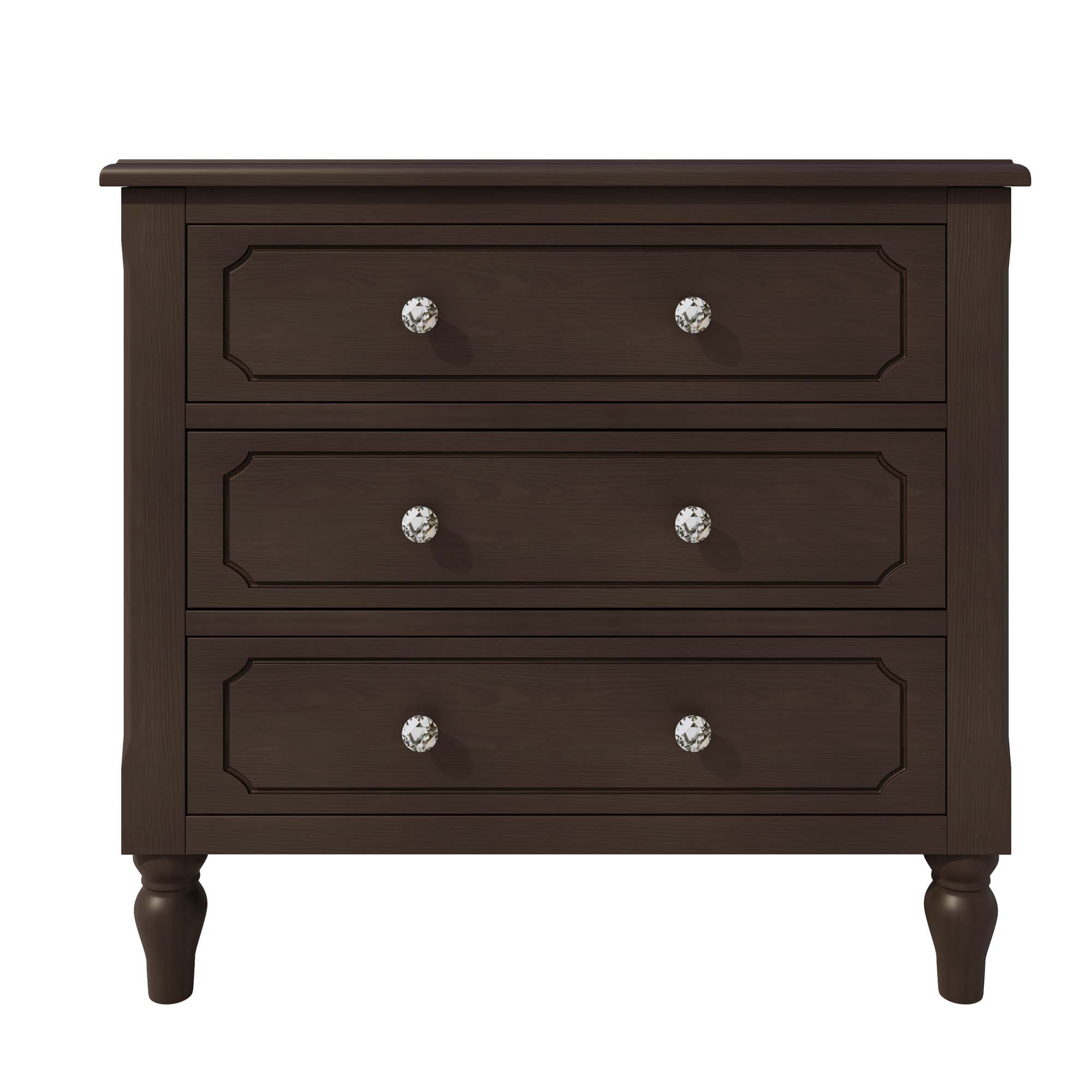 Alcott Hill® Nightstand with 3 Drawer and handles | Wayfair