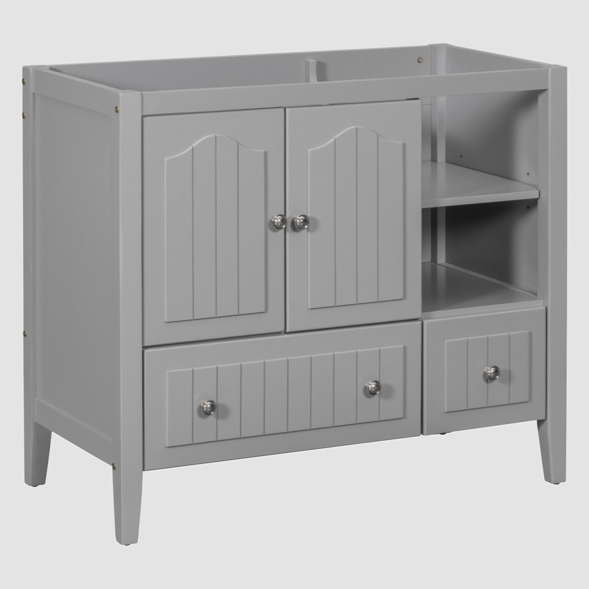 Go Peak Track 36" Bathroom Vanity Base Only, Solid Wood Frame And MDF ...