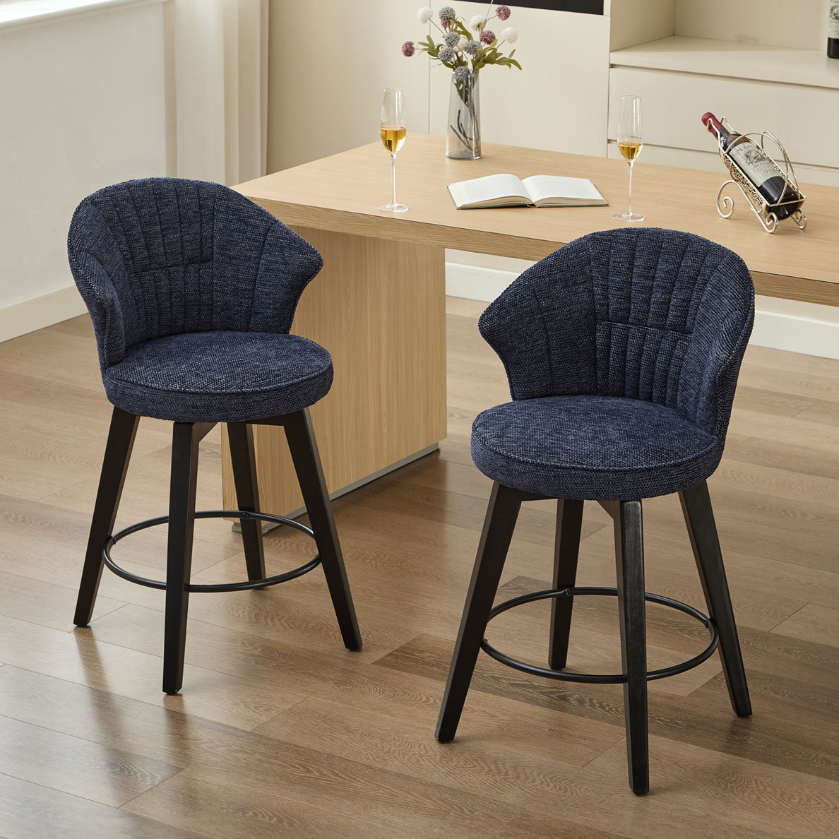 Corrigan Studio® Swivel Bar Stools, Set of 2 | Wayfair