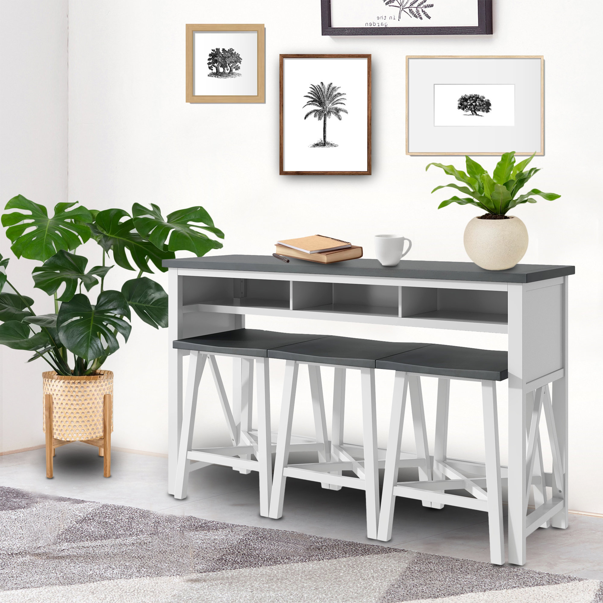 Wildon Home® Bouwhuis Rectangular 60'' L x 18'' W Dining Set | Wayfair