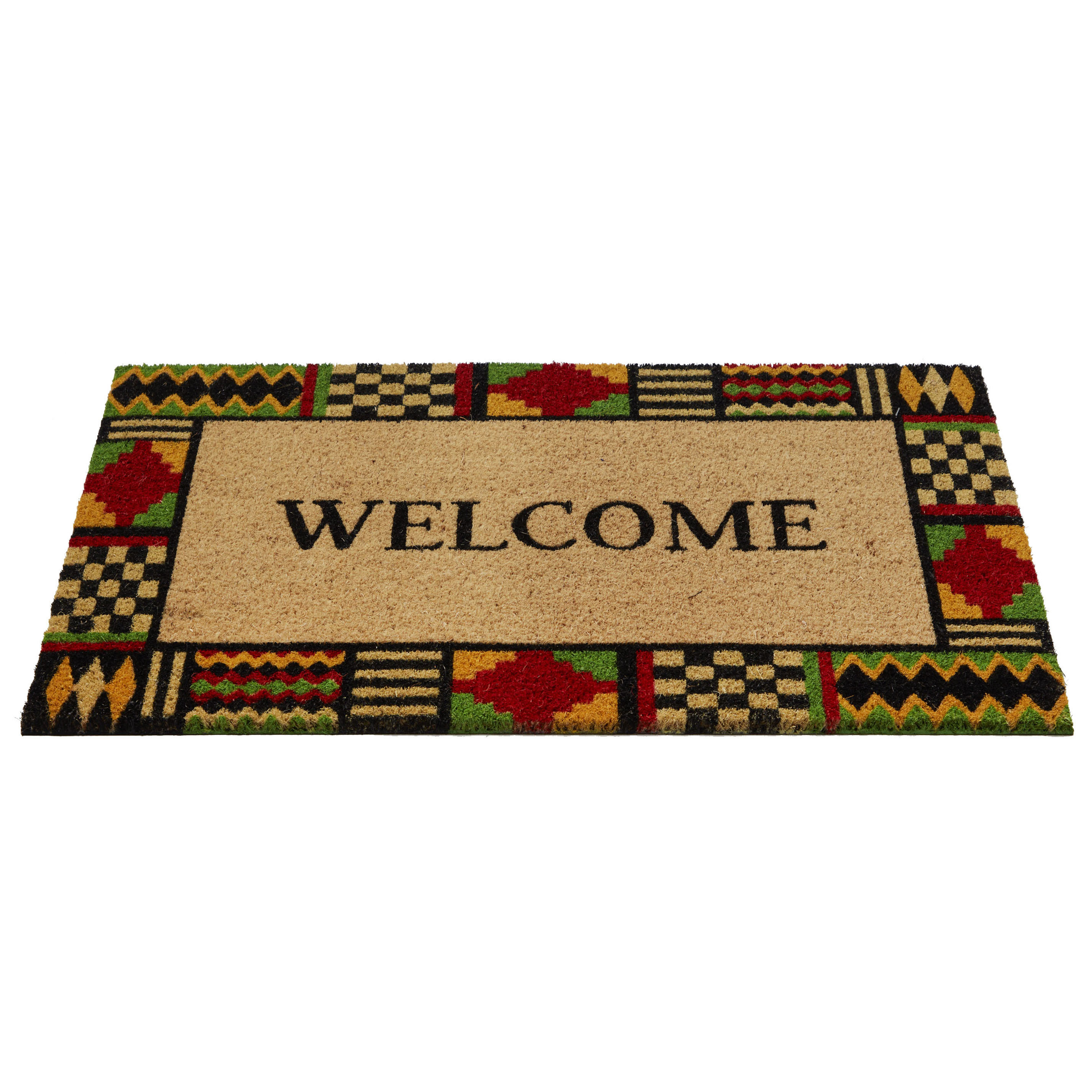 Home Furnishings by Larry Traverso Kente Border Welcome Dmt 18x30 | Wayfair