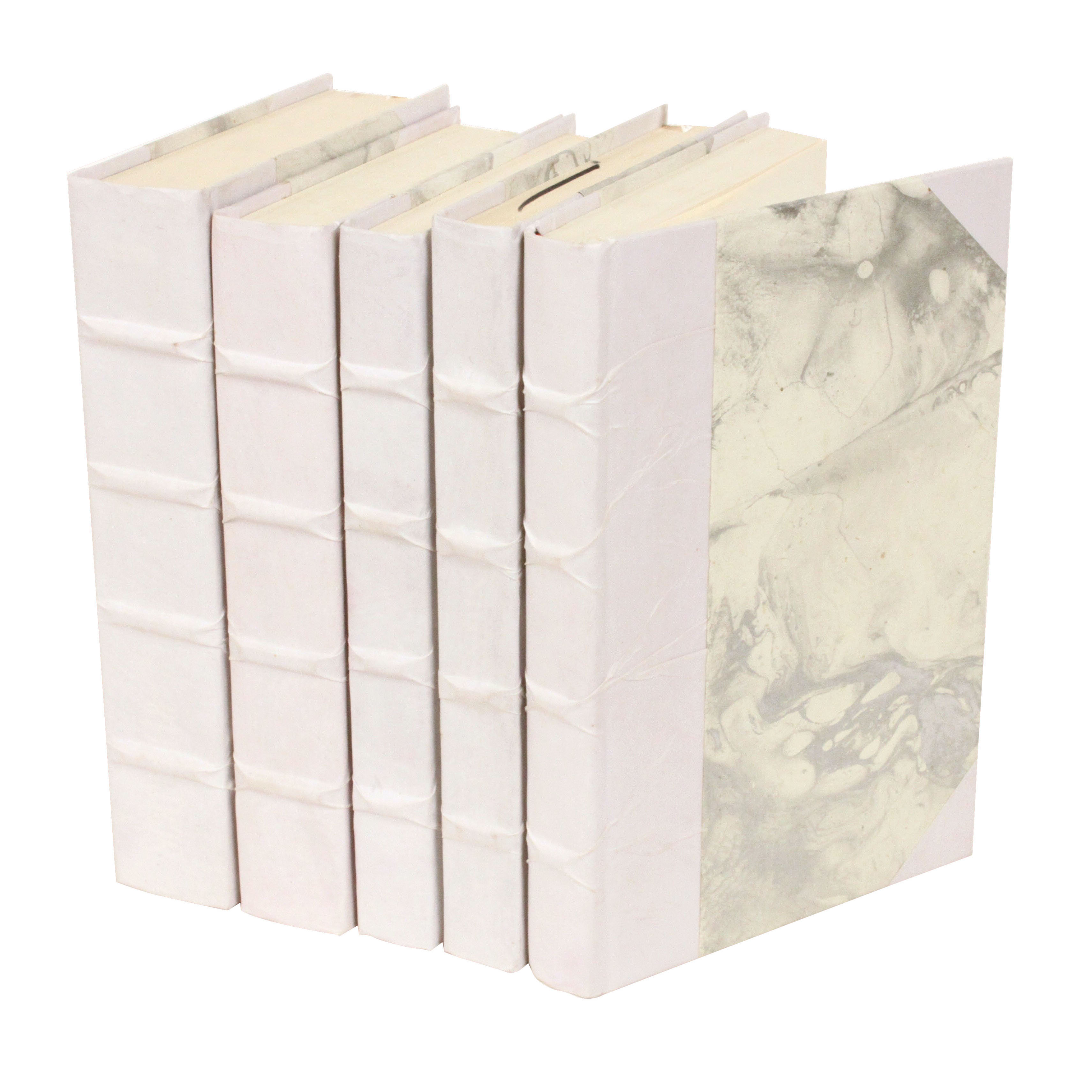 Leather Books 5 Piece Parchment Decorative Book Set | Wayfair