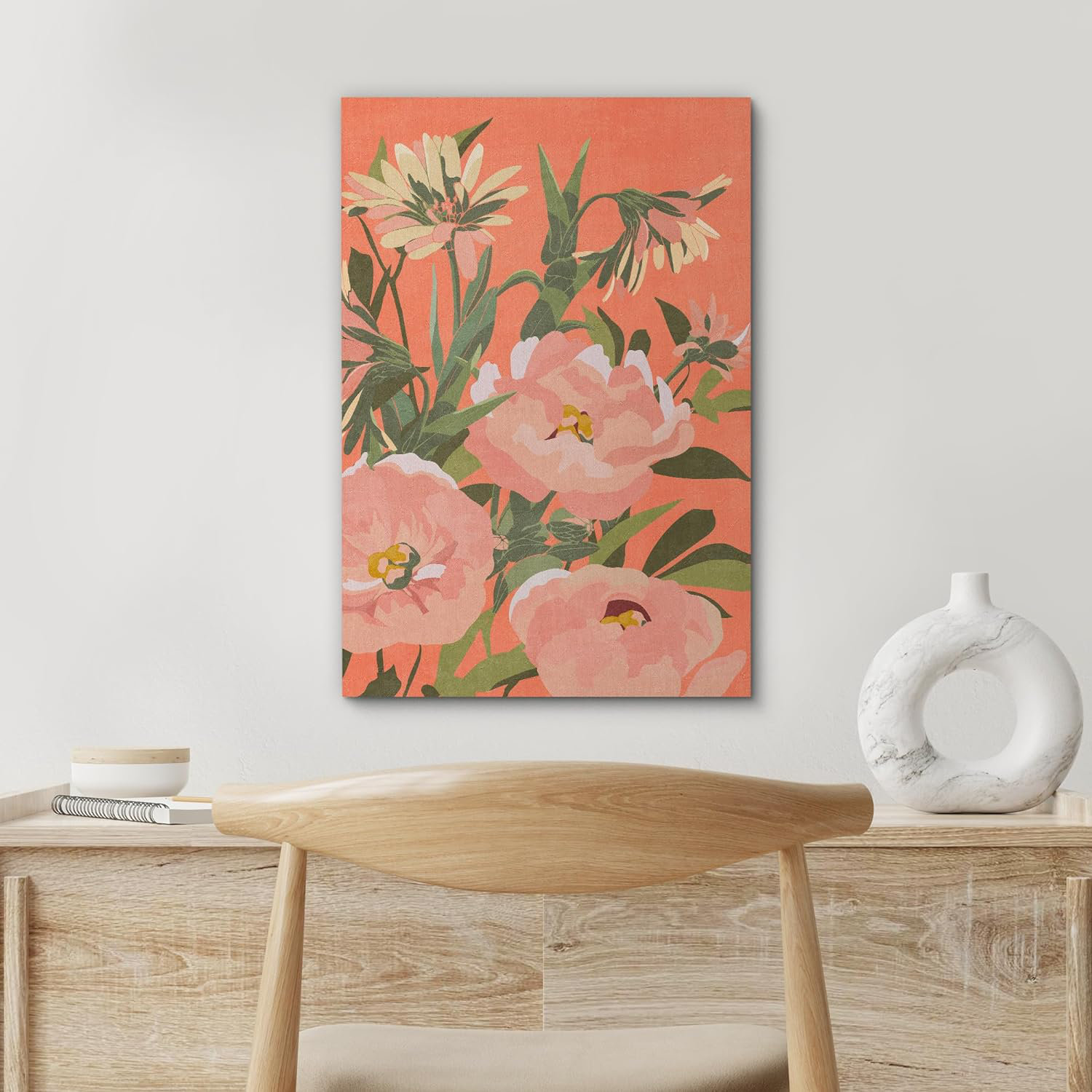 IDEA4WALL Flower Blossom Pink Gerbera Flower Bouquet Floral Botanical ...