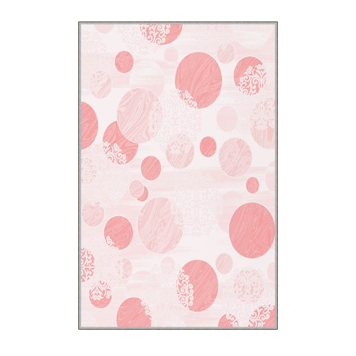 East Urban Home Bowe Polka Dots Machine Made Polyester Area Rug in Pink ...