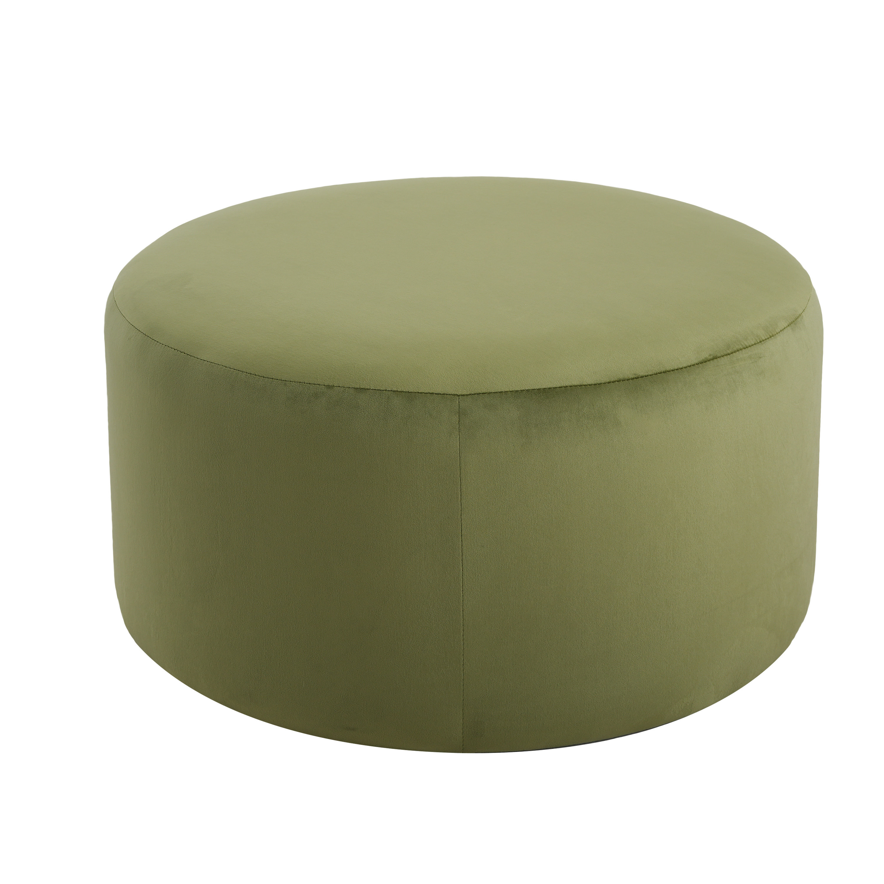 Latitude Run® Luxury Velvet Round Ottoman – Plush Footstool & Stylish ...