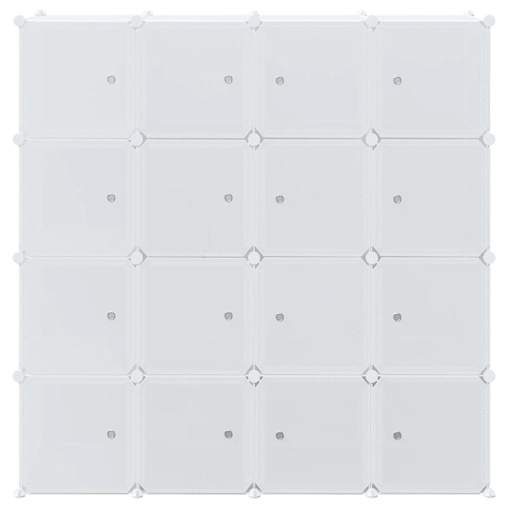 17 Stories Storage Cube Organiser With 16 Cubes And Hanging Rods PP ...
