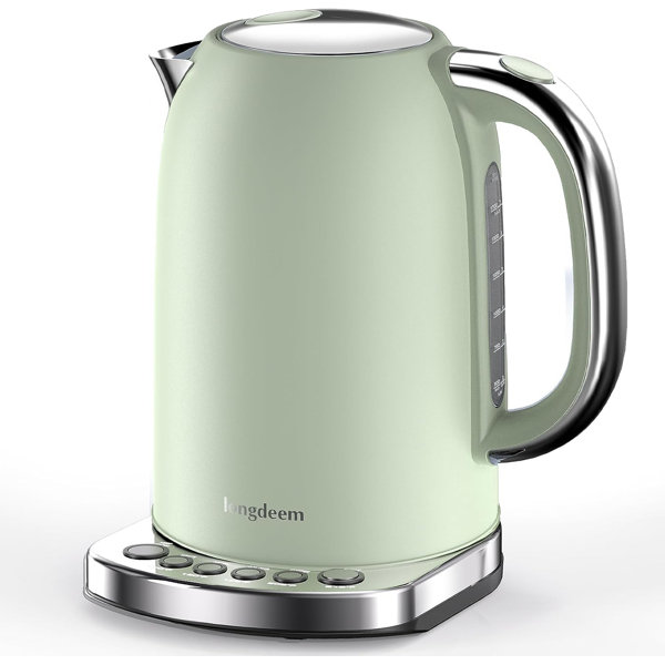 Longdeem 1.7L Electric Kettle, 1500W, Quick Boil, Cordless, LED, Temp ...