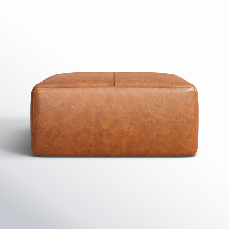 Joss & Main Heafield Square 35" Wide Full-Grain Genuine Italian Leather ...