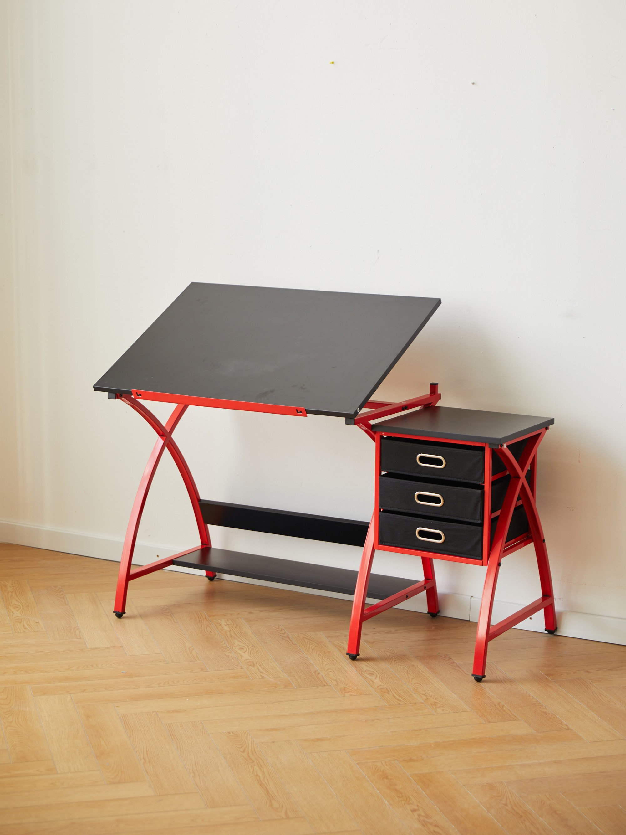Latitude Run® Drafting Table With Stool And Storage Drawers | Wayfair