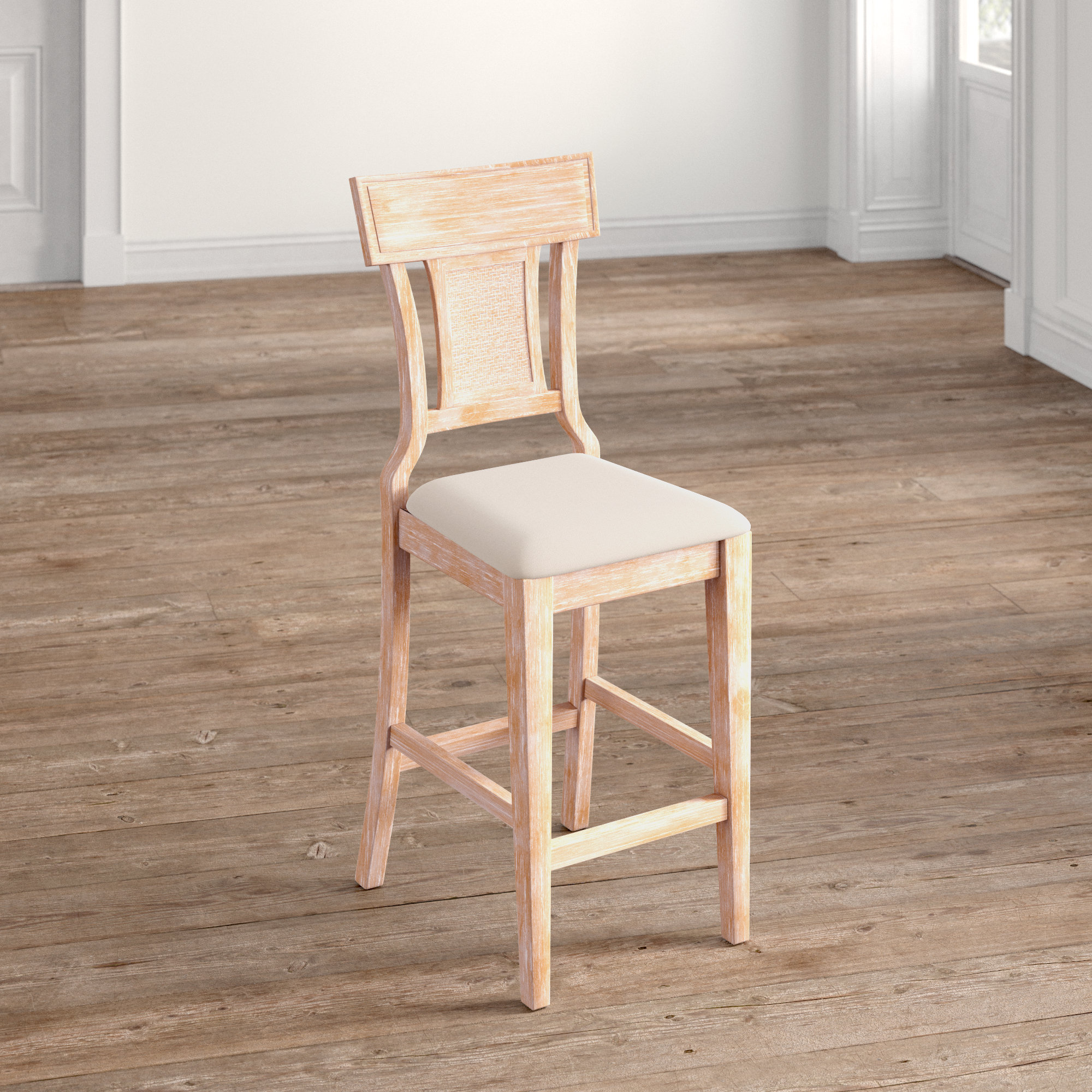 Beachcrest Home Rylan Solid Wood Upholstered Bar & Counter Stool ...