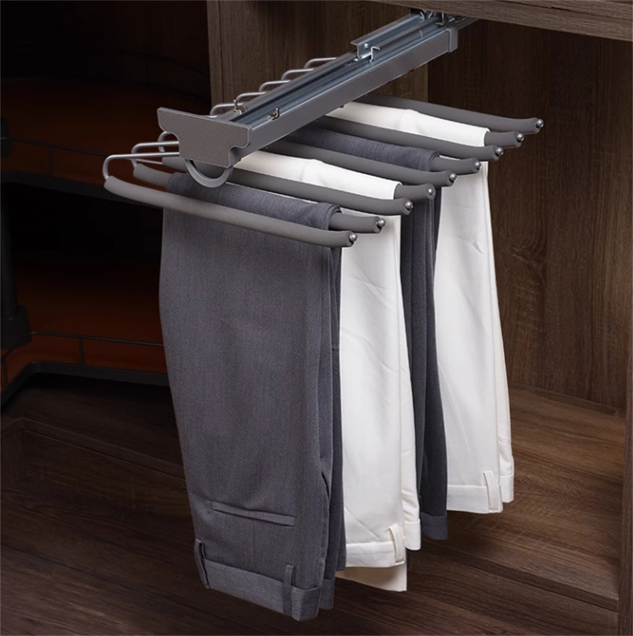 Thrones Designs Toptrack Single-Row Pull-Out Pants Rack | Wayfair