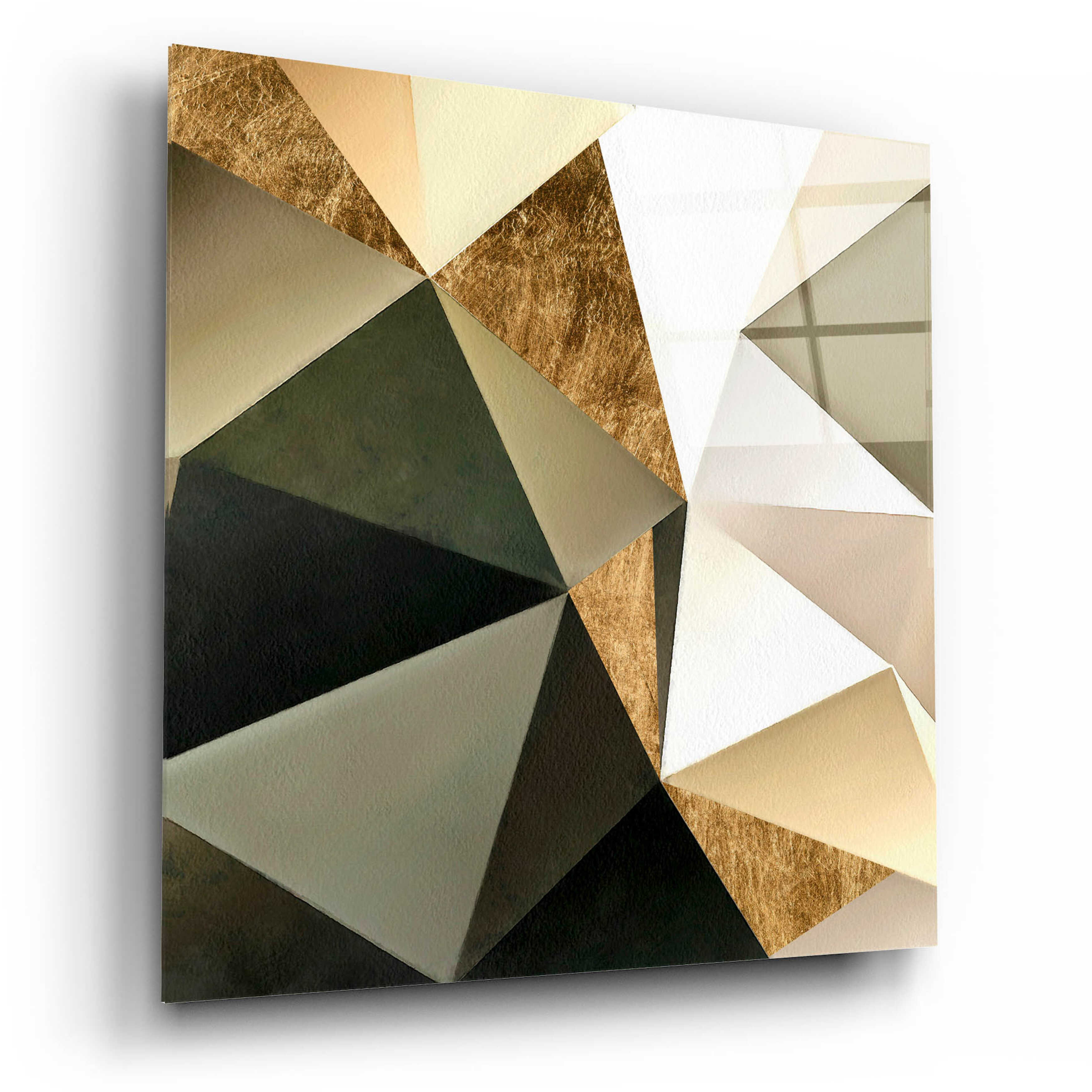 Ivy Bronx 'Gold Polygon Wall I' By Alonzo Saunders, Acrylic Glass Wall ...