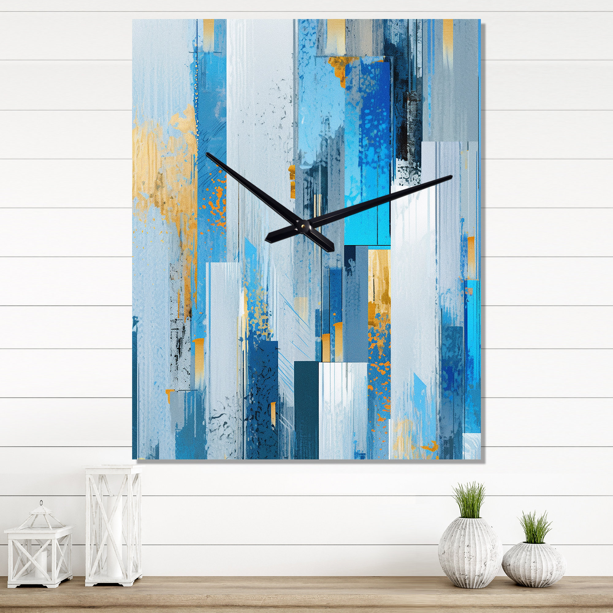 East Urban Home Colbe - Abstract Painting Modern Wall Clock | Wayfair