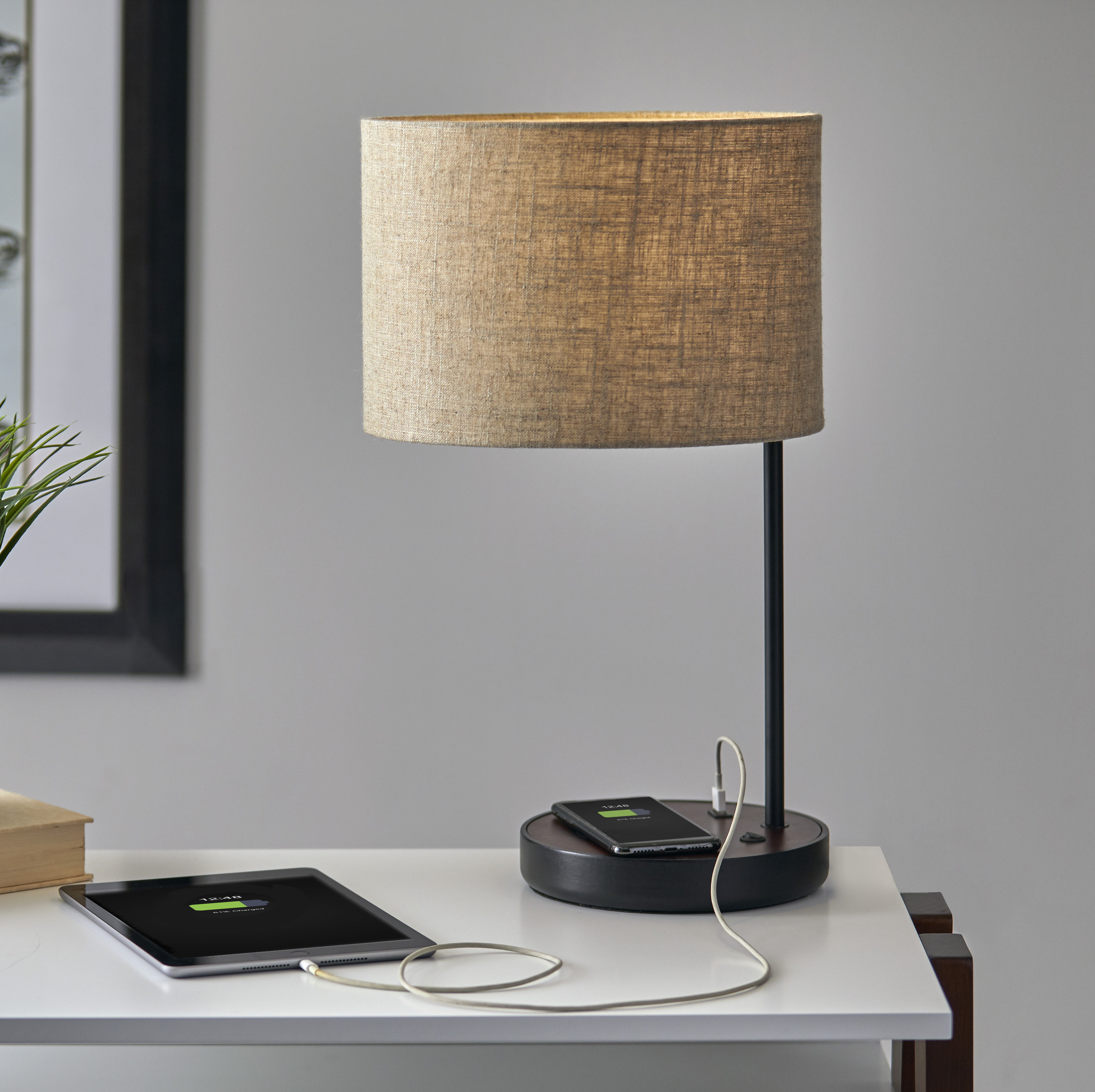 George Oliver Bourke 19.5" Black Table Lamp with USB & Reviews ...