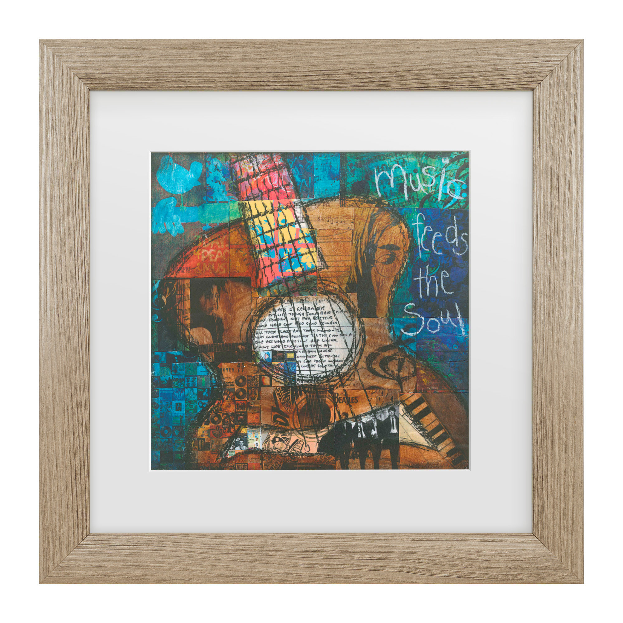 Trinx Jennifer Mccully 'Music Feeds The Soul - Guitar' Matted Framed ...