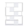 TUOXIN - Detailed 5 Tier White Geometric Bookshelf, Asymmetrical Shape ...
