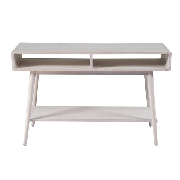 Benjara Camy Sofa Console Table, 2 Open Cubbies, 1 Lower Shelf, White ...