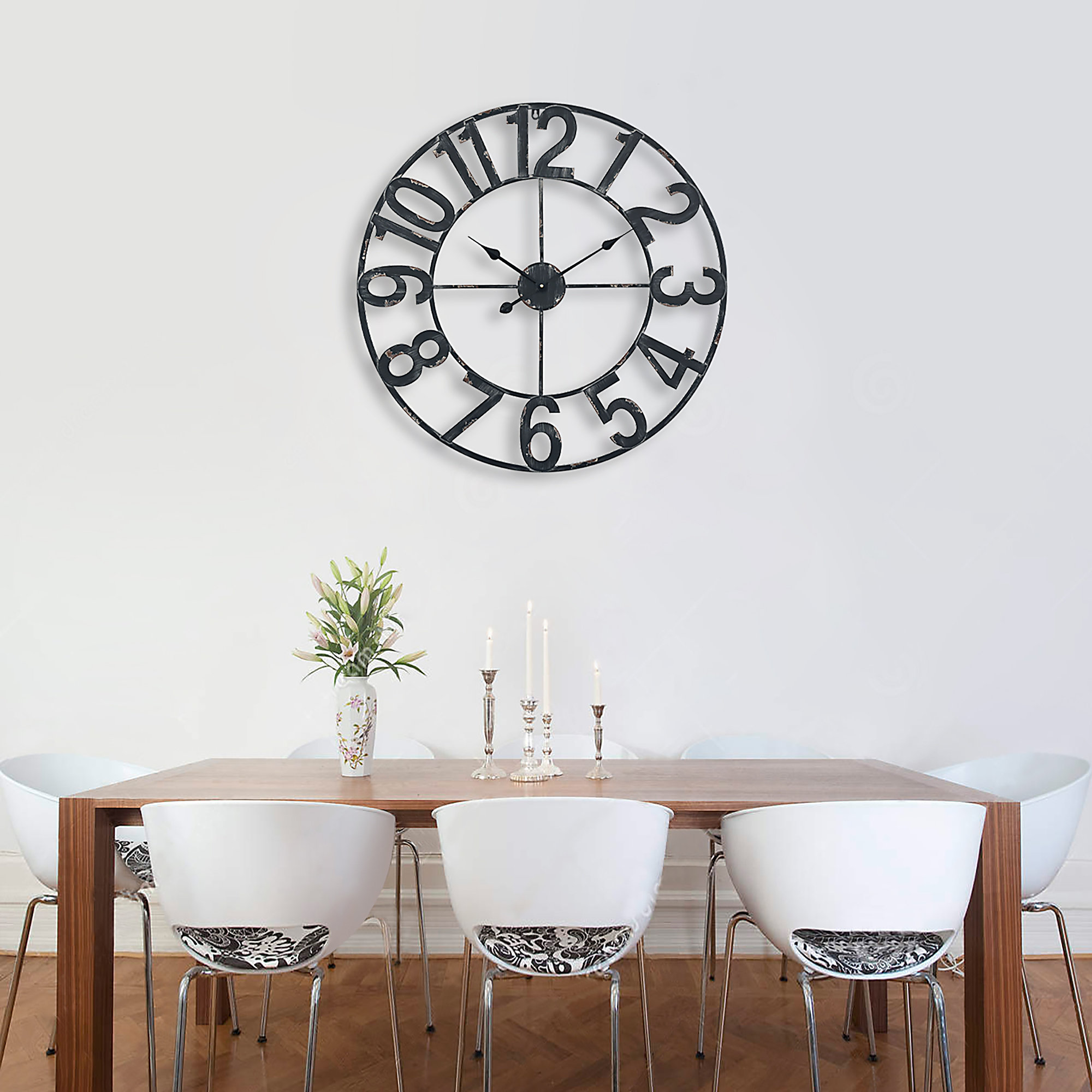 Charlton Home® Oversized Upper Shockerwick Wall Clock & Reviews | Wayfair