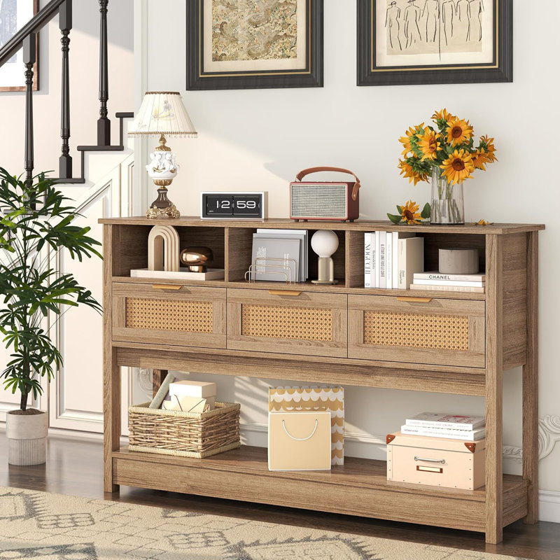 Bay Isle Home™ Wood Console Tables Open Storage Shelf For Living Room ...