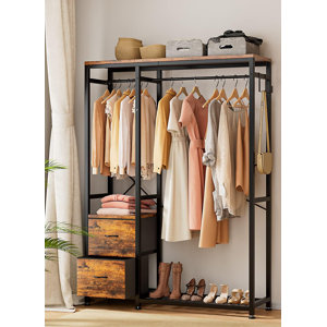 17 Stories Heavy Duty Garment Rack for Hanging Clothes, Industrial ...