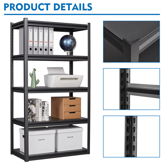 Latitude Run® Jenecke 33.9'' W Steel Height -Adjustable Storage Rack ...