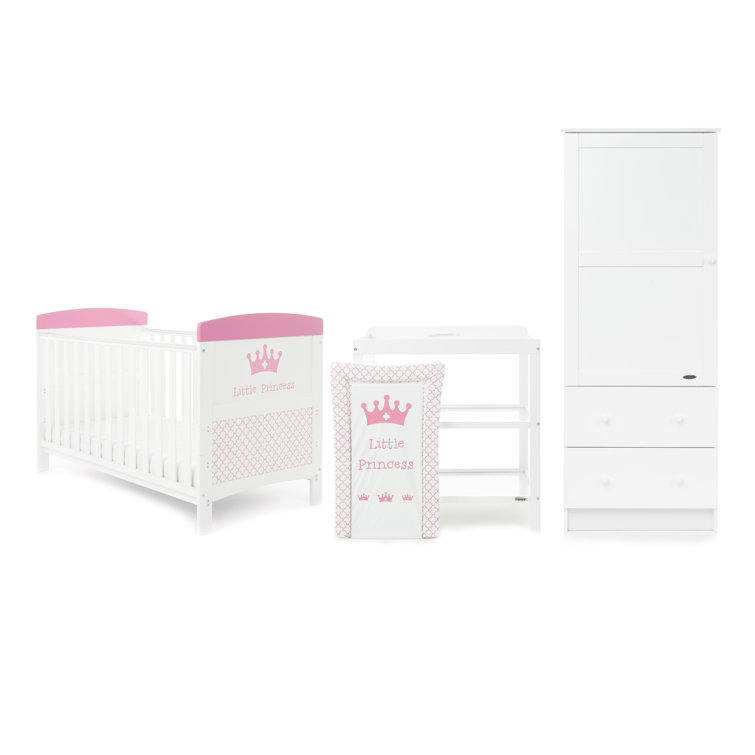 Obaby Grace Inspire Little Princess Cot Bed, 3 Piece Nursery Furniture ...