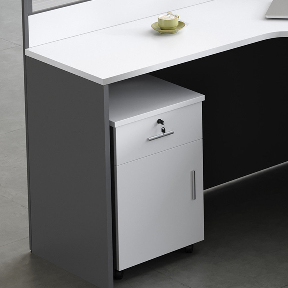 AWENOX Modern Office Desk With Privacy Screen Rectangle 6 Person ...