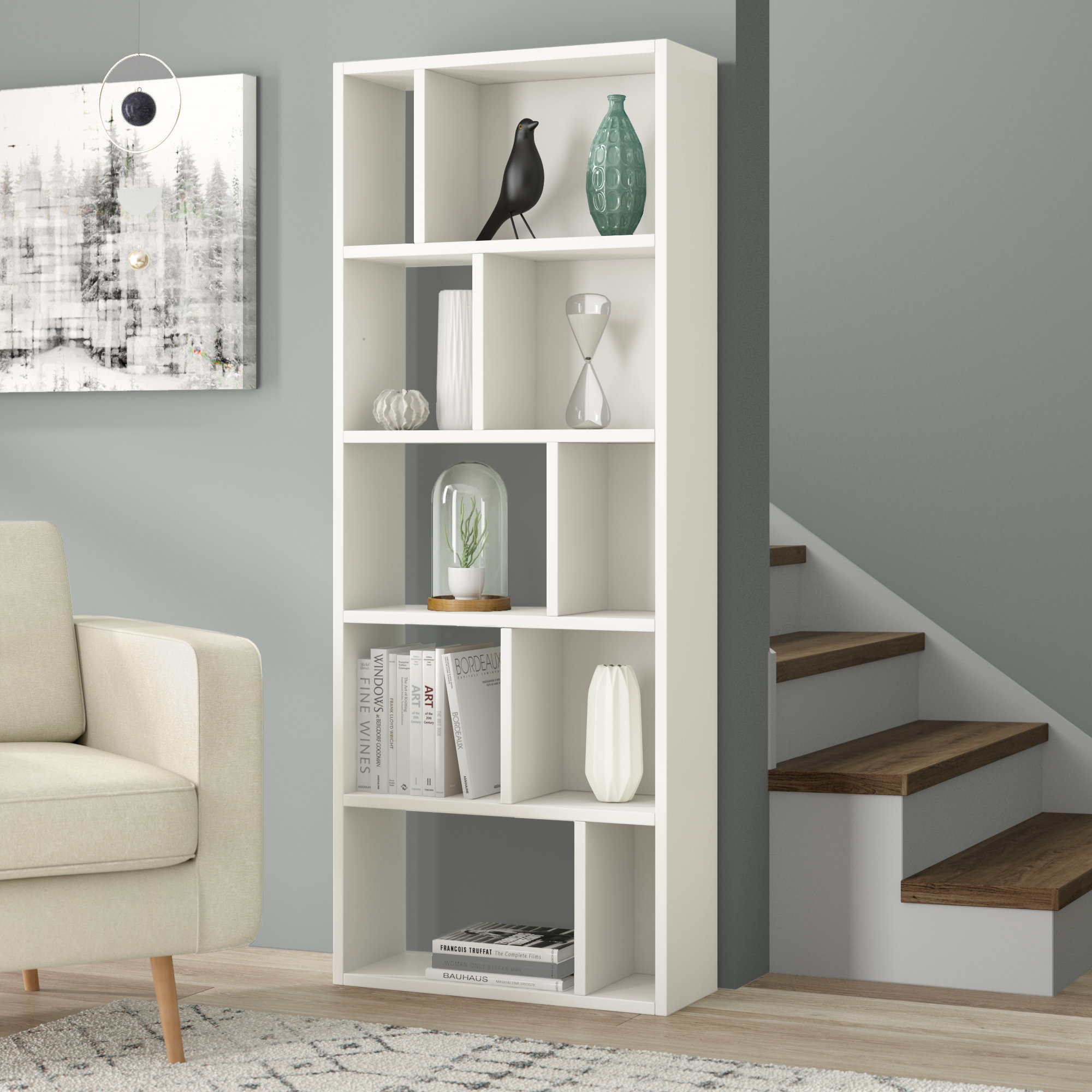 East Urban Home Geometric Bookcase & Reviews | Wayfair