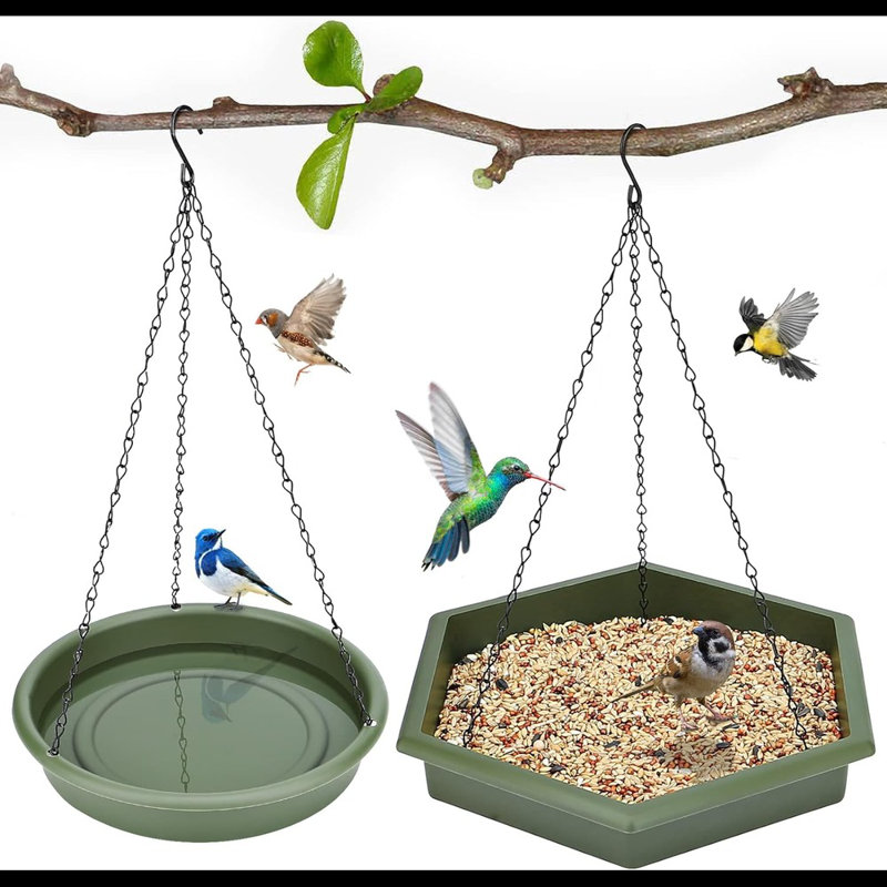 Arlmont & Co. Tamur Polypropylene Hanging Birdbath | Wayfair