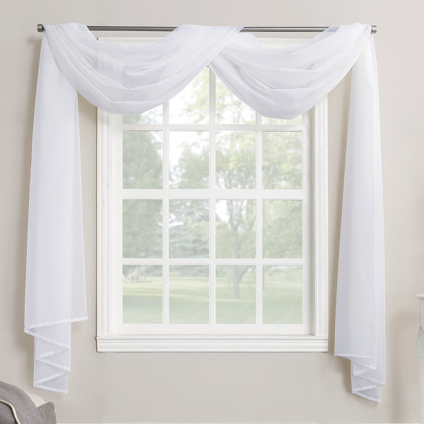 Eider & Ivory™ Monona Sheer Voile Window Scarf & Reviews | Wayfair