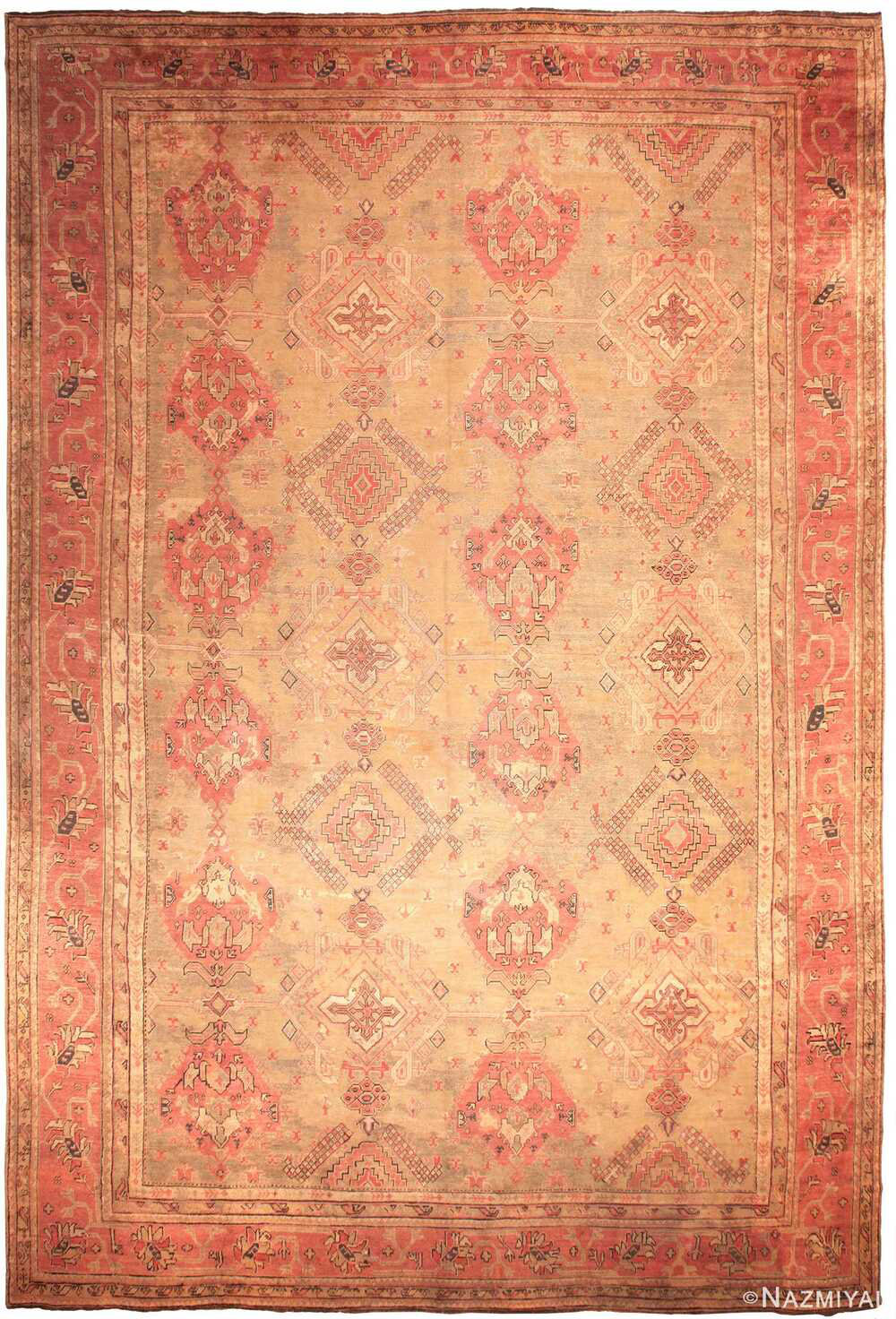 Nazmiyal Collection Oversized Tribal Antique Turkish Oushak Shabby ...