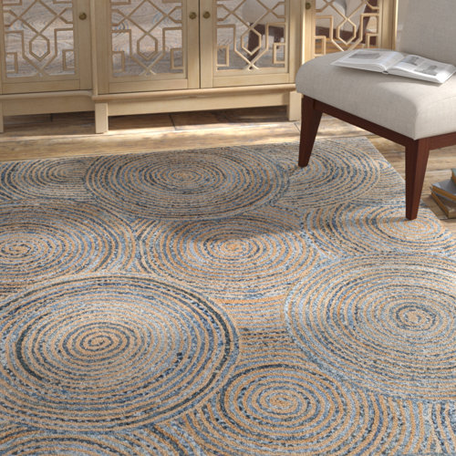 Bungalow Rose Abhay Hand Woven Jute/Cotton Geometric Rug in Natural ...