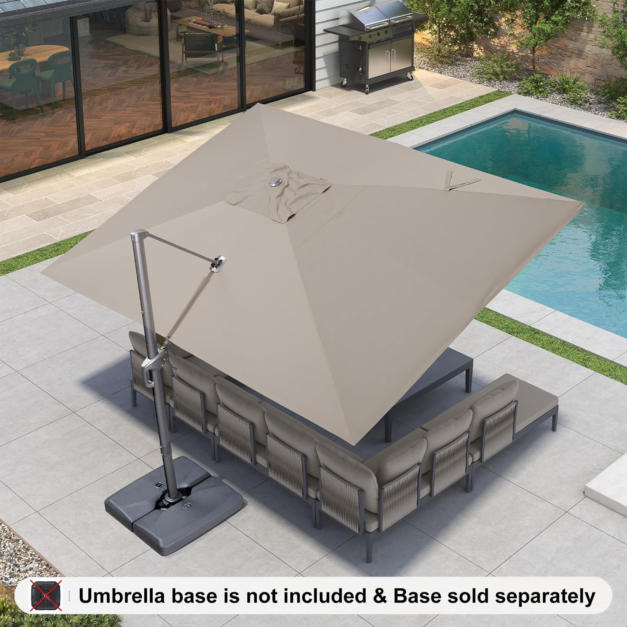 Purple Leaf Parasol rectangulaire en porte-à-faux 10 pi x 13 pi avec ...