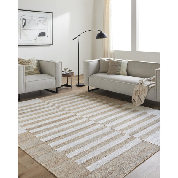 Wade Logan® Bonzie Rectangle Geometric Hand Tufted Jute Area Rug in ...